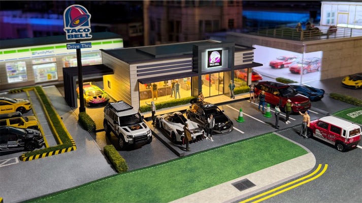 1/64 Custom Made Taco Bell Premium Diorama with Lights – EVOSparks Diecast